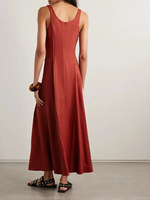 Adam Lippes Shay Paneled Stretch-canvas Midi Dress