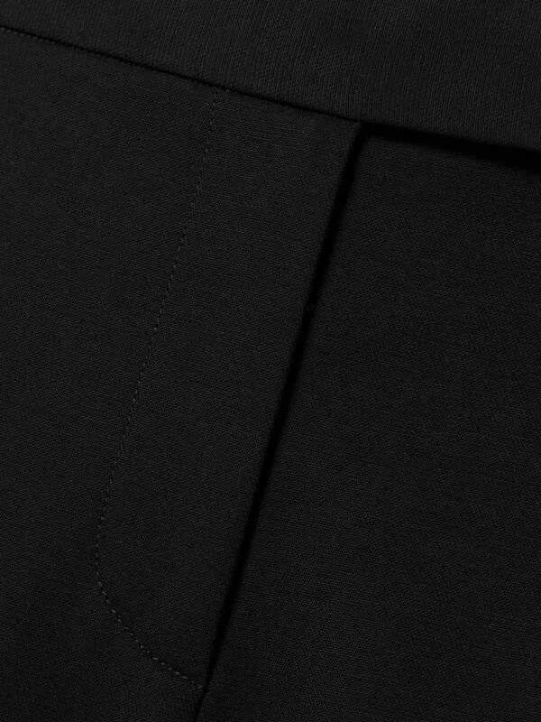Khaite Callen Crepe Straight-leg Wool-blend Trousers - Black