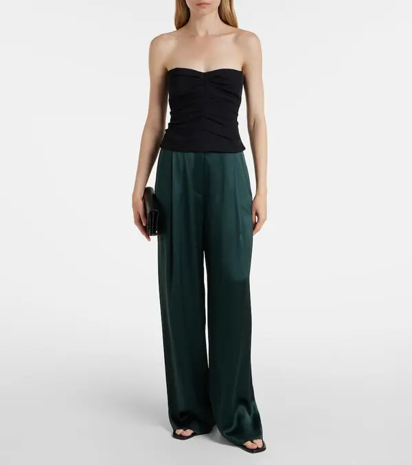 THE SEI Ruched Crepe Tube Top