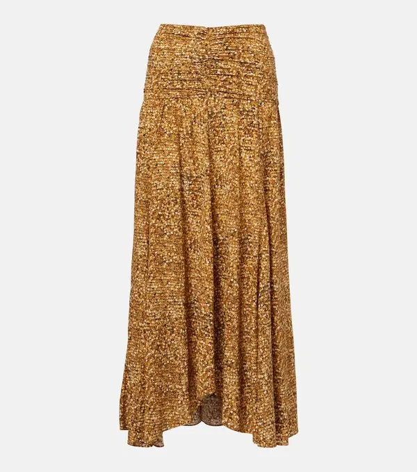 Isabel Marant Étoile Syana Printed Silk-blend Maxi Skirt - Beige