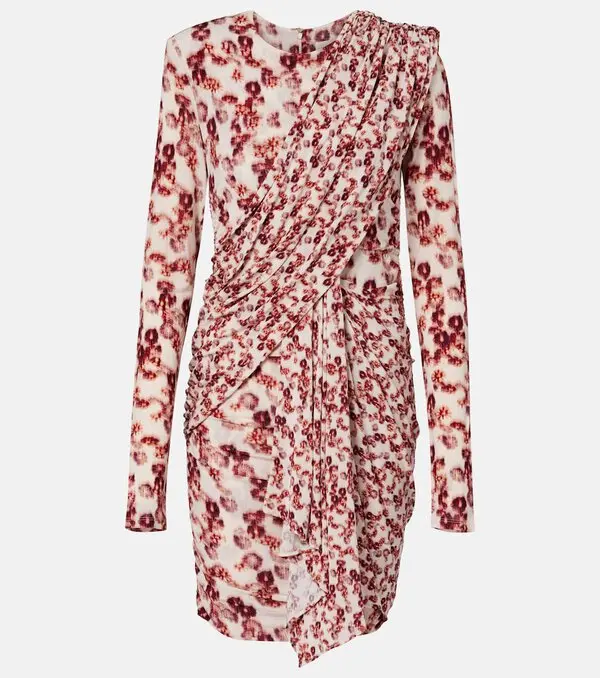 Isabel Marant Étoile Georgia Draped Printed Mini Dress - Pink