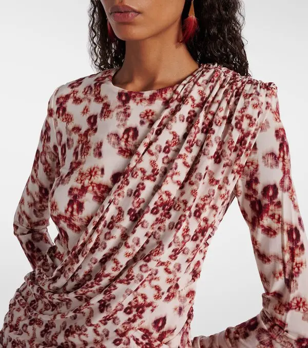 Isabel Marant Étoile Georgia Draped Printed Mini Dress