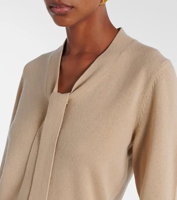 NILI LOTAN Cashmere Tie Detail Sweater - Beige