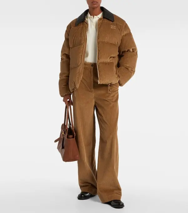 Miu Miu Cotton Corduroy Wide-leg Trousers