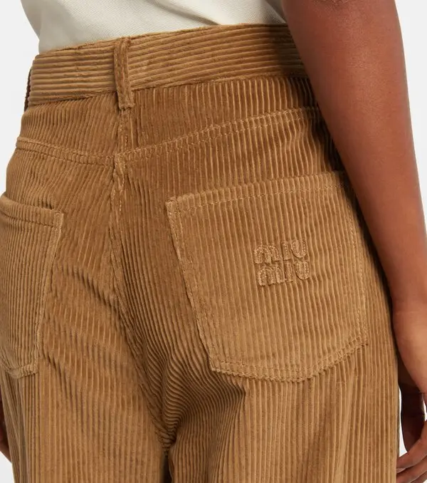 Miu Miu Cotton Corduroy Wide-leg Trousers