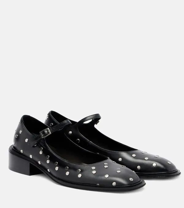SOULIERS MARTINEZ Penelope Leather Mary Jane Pumps - Black