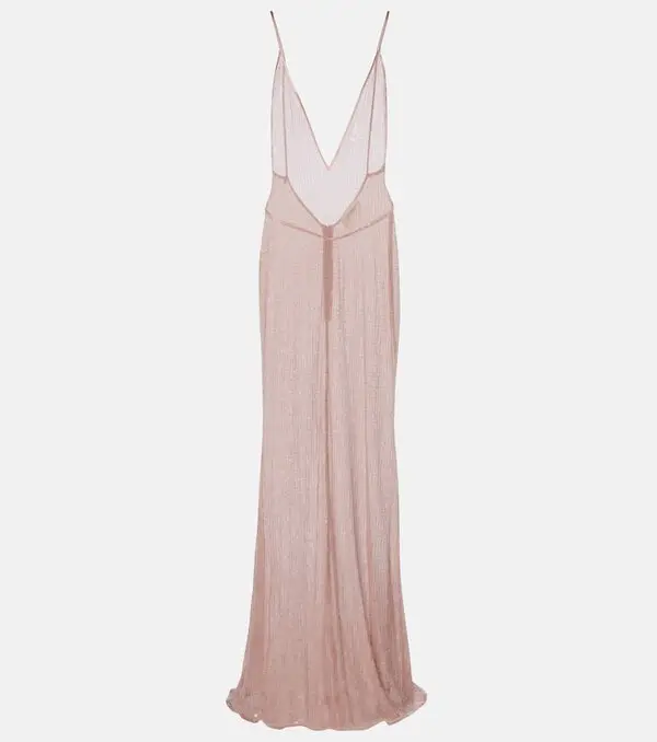 THE NEW ARRIVALS ILKYAZ OZEL Claudie Sequined Gown - Pink