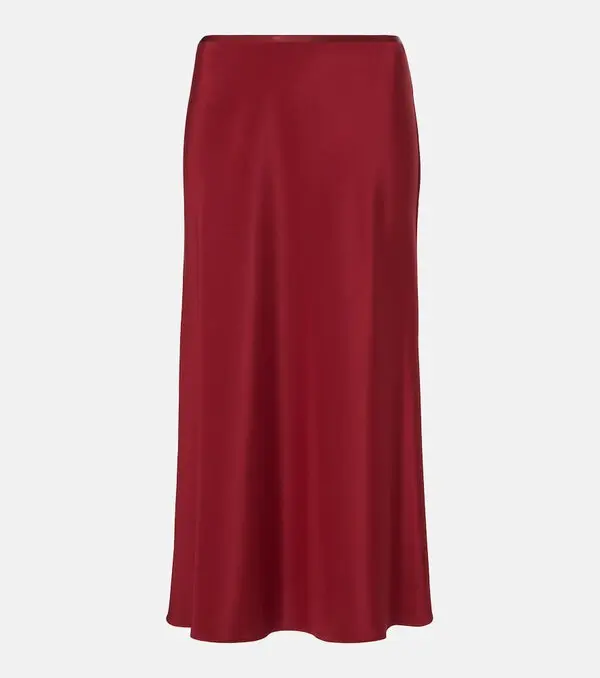 Max Mara Borbona Silk-blend Midi Skirt - Red