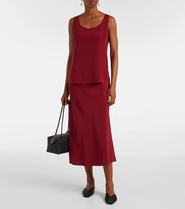 Max Mara Borbona Silk-blend Midi Skirt