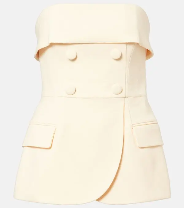 Rebecca Vallance Rowan Strapless Top In Cream - Yellow