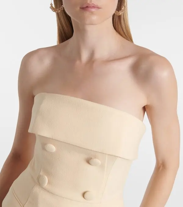 Rebecca Vallance Rowan Strapless Top In Cream