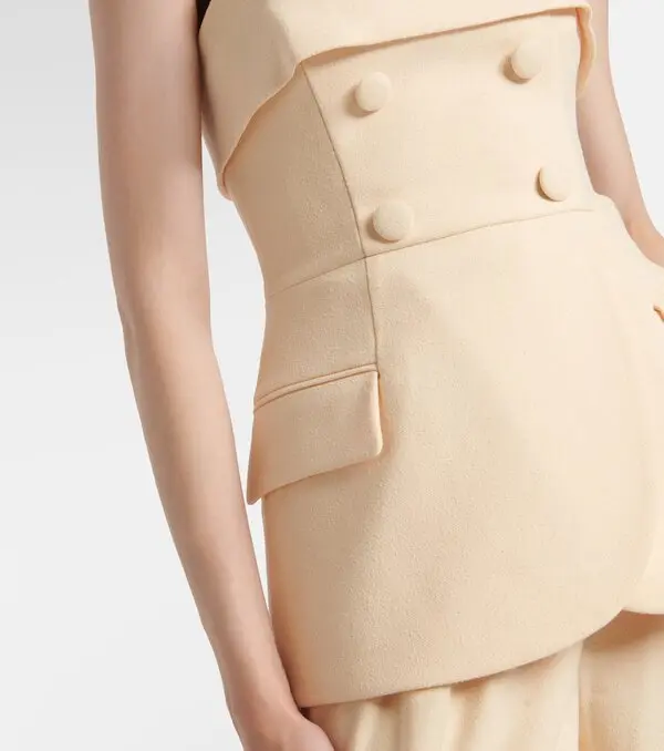 Rebecca Vallance Rowan Strapless Top In Cream