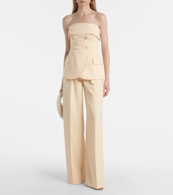 Rebecca Vallance Rowan Strapless Top In Cream