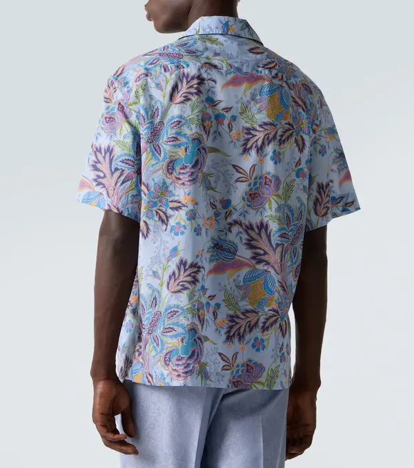 Etro Printed Cotton Poplin Bowling Shirt - Multicoloured