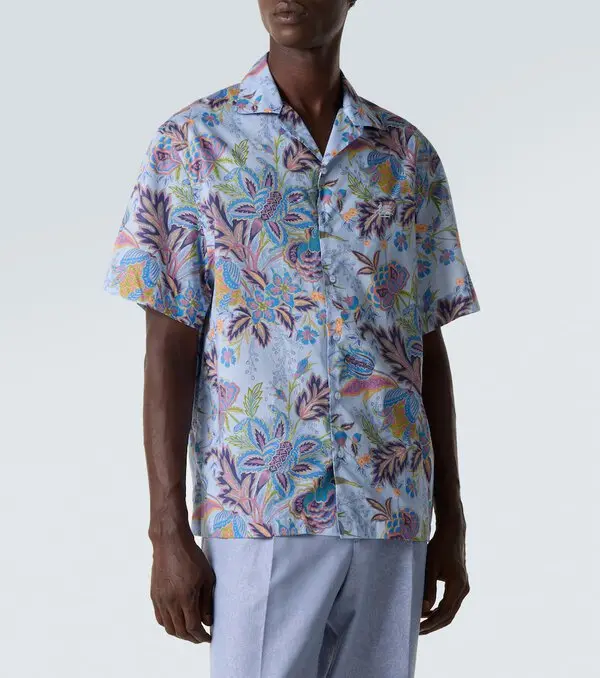 Etro Printed Cotton Poplin Bowling Shirt - Multicoloured