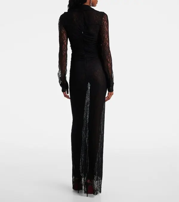 Christopher Esber Venus Sheer Lace Gown - Black