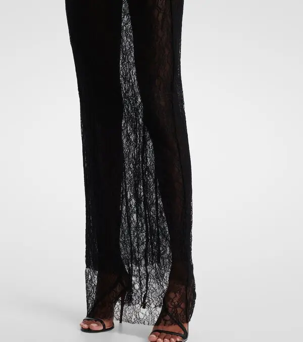 Christopher Esber Venus Sheer Lace Gown - Black