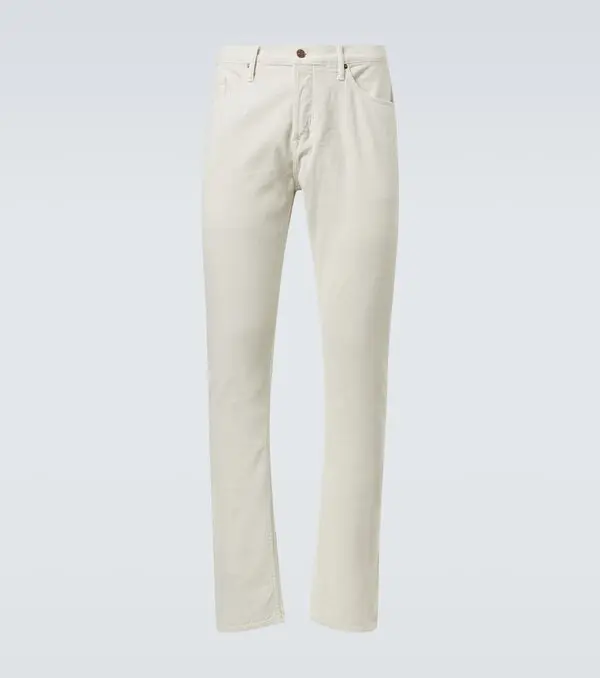 TOM FORD Cotton Corduroy Slim Pants - White