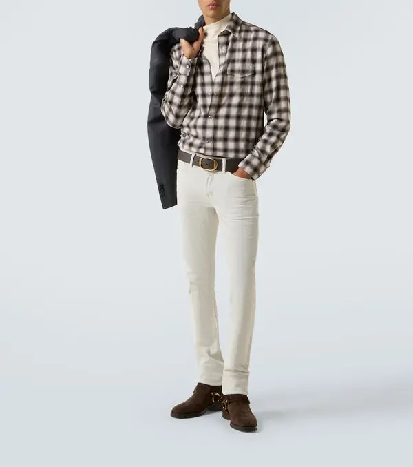 TOM FORD Cotton Corduroy Slim Pants - White