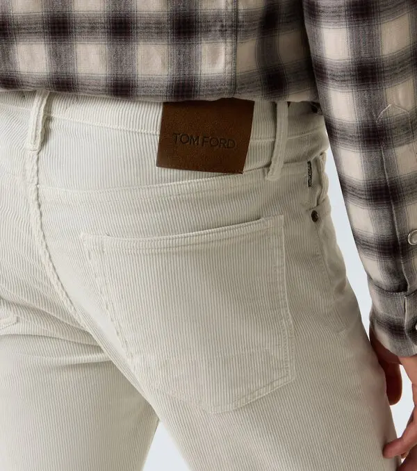 TOM FORD Cotton Corduroy Slim Pants - White