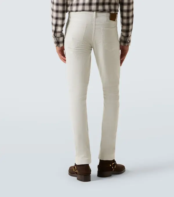 TOM FORD Cotton Corduroy Slim Pants - White