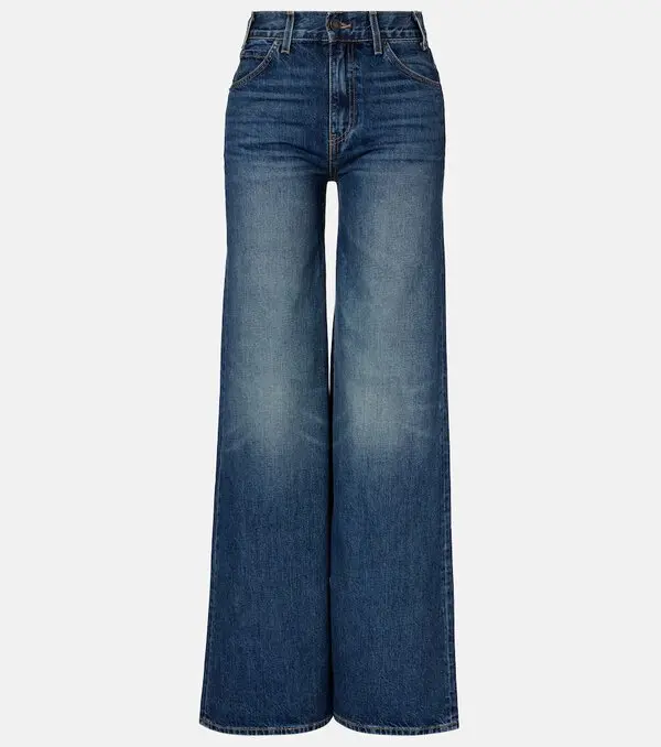 NILI LOTAN Salome Mid-rise Wide-leg Jeans - Blue