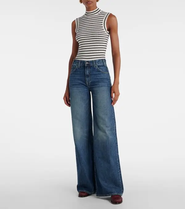 NILI LOTAN Salome Mid-rise Wide-leg Jeans