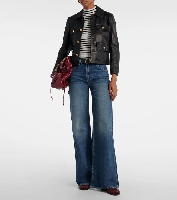 NILI LOTAN Salome Mid-rise Wide-leg Jeans
