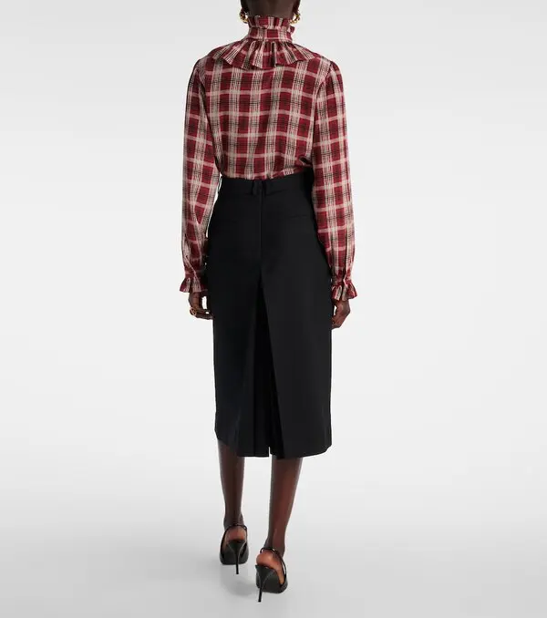 Saint Laurent Mid-rise Wool Culottes
