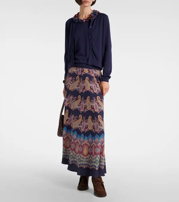 Etro Embellished Silk And Cashmere Cardigan
