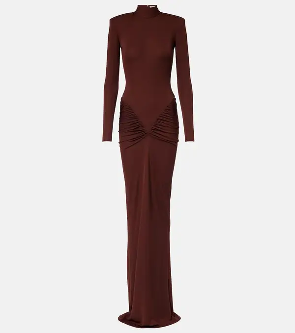 THE NEW ARRIVALS ILKYAZ OZEL Darja Ruched Gown - Brown