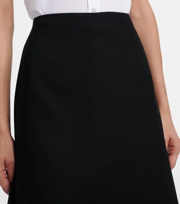 Erdem Draped Virgin Wool Midi Skirt