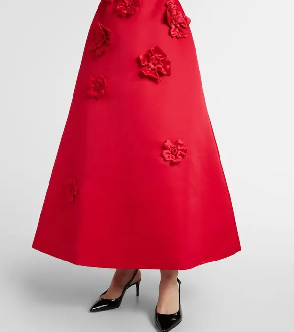 LEO LIN Rianne Floral-applique Maxi Dress