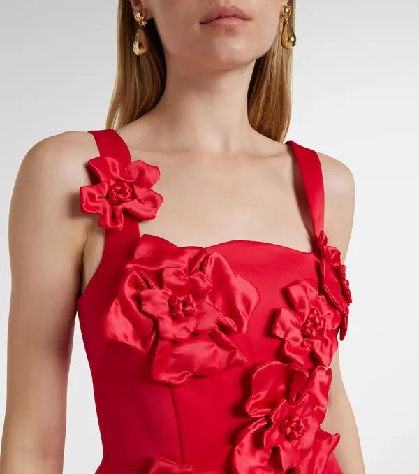 LEO LIN Rianne Floral-applique Maxi Dress