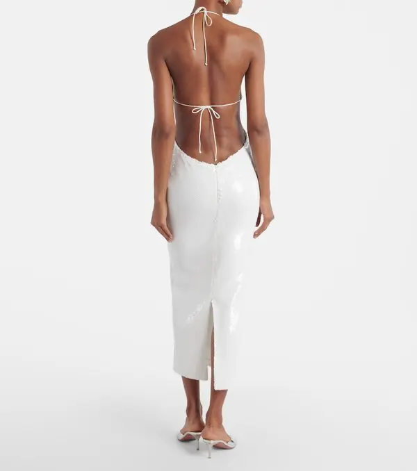 THE NEW ARRIVALS ILKYAZ OZEL Cindy Sequined Halterneck Midi Dress
