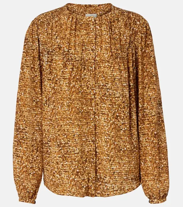 Isabel Marant Étoile Sally Printed Silk-blend Blouse - Beige