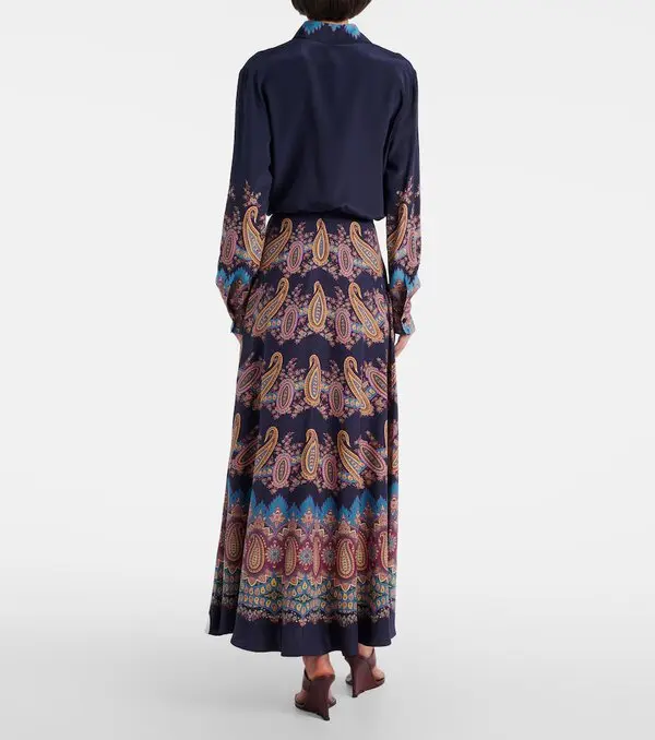 Etro Paisley Silk Maxi Skirt