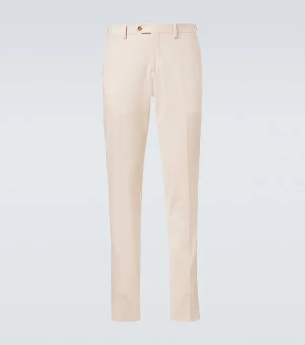 LARDINI Cotton-blend Straight Pants - Beige