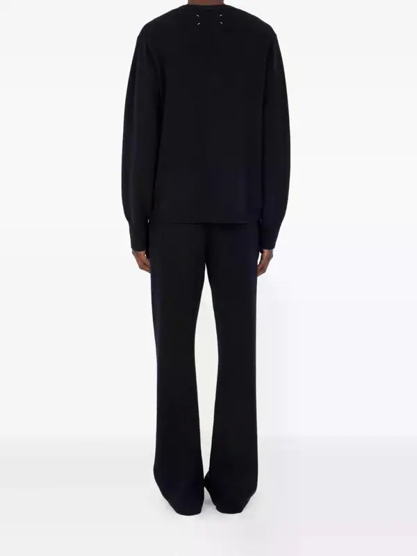 MAISON MARGIELA Button-up V-neck Cardigan With Signature Four Stitches