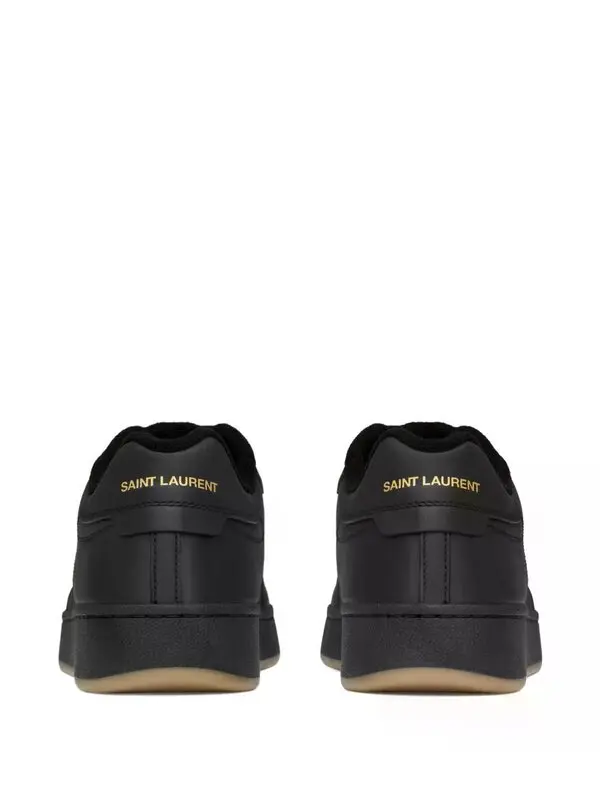 Saint Laurent Leather Logo Sneakers - Black