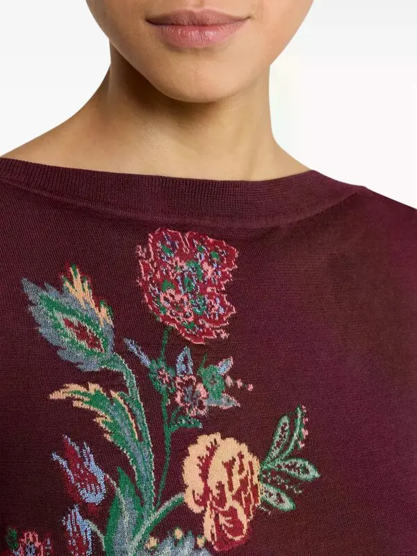 Etro Jacquard Floral-embroidered Sweater