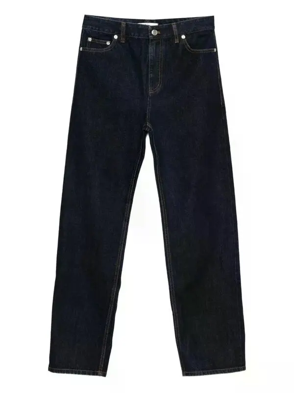 Tibi Dark Cotton Straight Leg Jeans