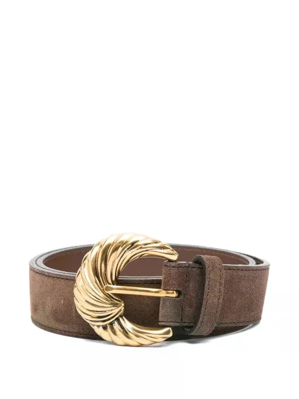 Etro Suede Belt With Swirl Buckle