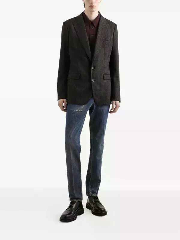 Dolce & Gabbana Pinstriped Single-breasted Blazer - Grey