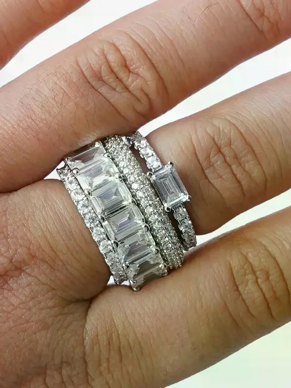 IZABEL DISPLAY Pave-set Cubic Zirconia Band Ring - Silver