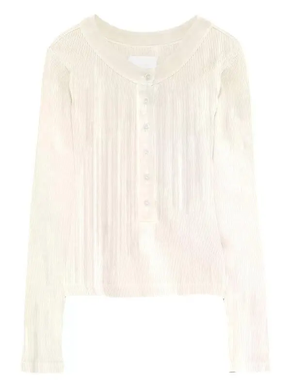 Citizens Of Humanity Ribbed Button-front Long Sleeve Top