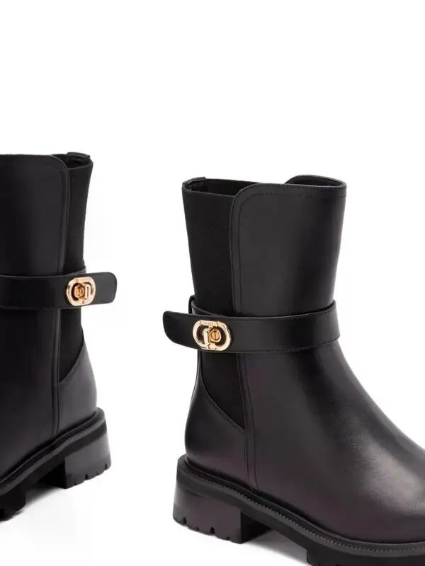 TWINSET Buckled Leather Boots