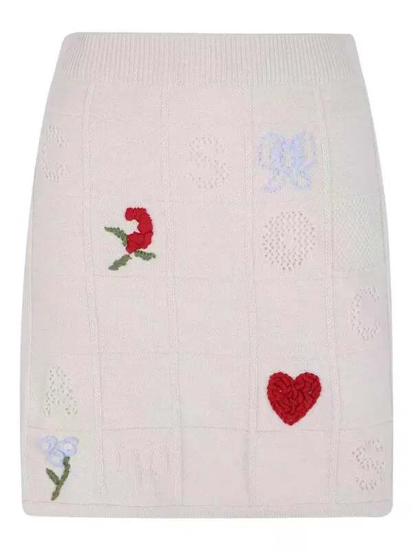TWINSET X Marco Rambaldi Embroidered Knit Skirt - Neutrals