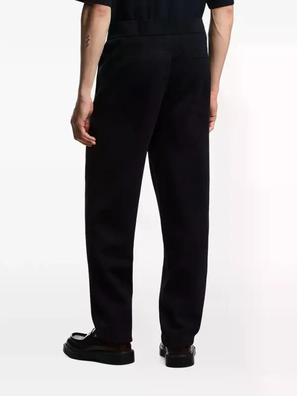 Emporio Armani Elastic Waistband Welt Pocket Trousers - Blue
