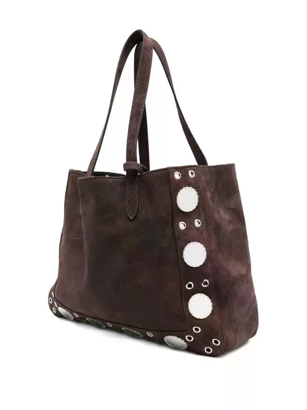 Valentino Garavani Suede Tote Bag With Mirror Embellishments